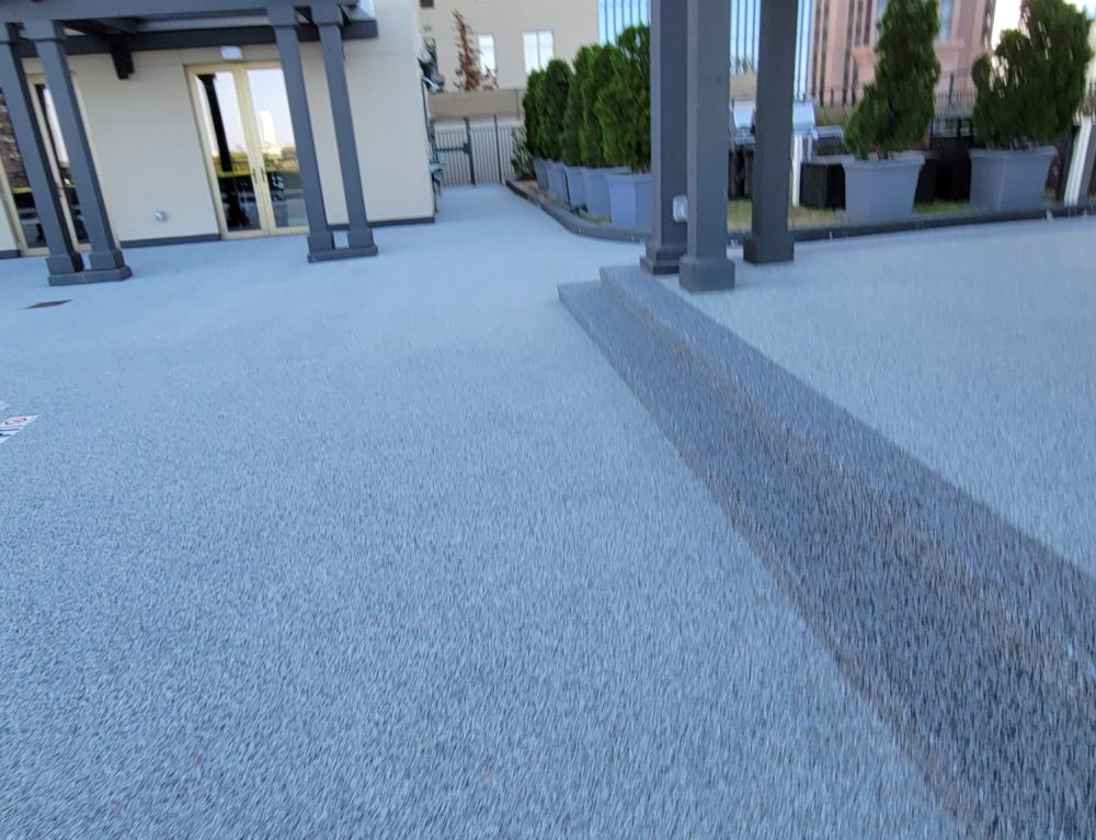 Pebble Epoxy Concrete Overlay Sidewalk in Canton, GA - Pebble Stone, LLC